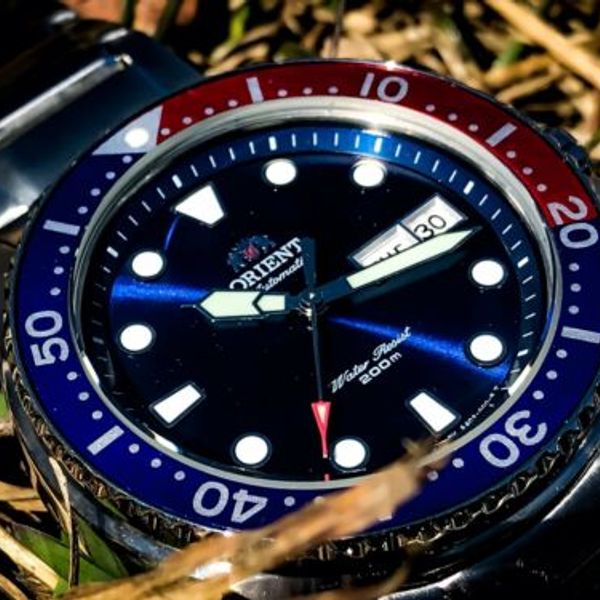 Custom ORIENT Ray ll Auto Dive Watch Seiko SKX007 Pepsi Bezel 200m AA20 ...
