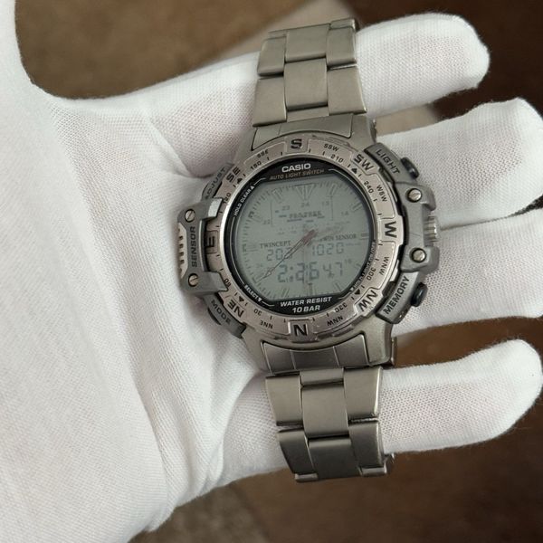 Rare Vintage Casio Pro Trek Twincept PRT-500 Titanium Ana-Digi Menâ s Watch JDM | WatchCharts ...