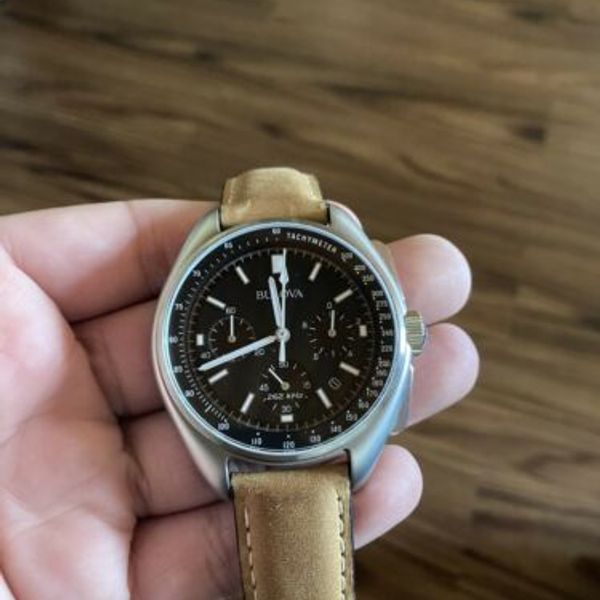Bulova 96B251 Moon Apollo Lunar Pilot Special Edition Men Watch - Black ...