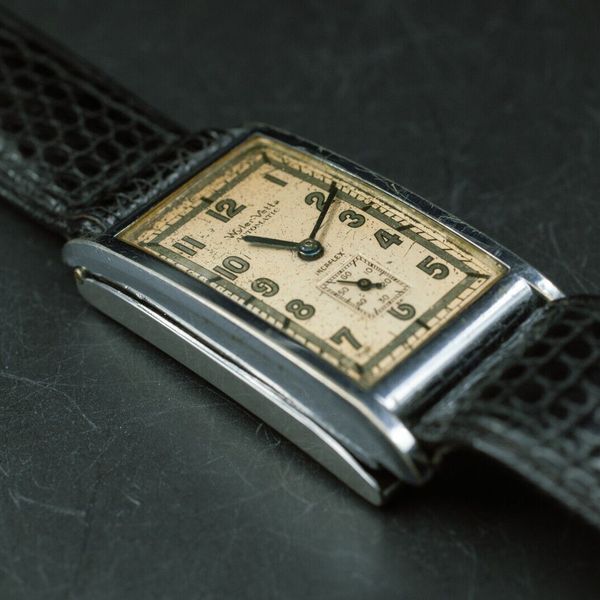 1930s Rare Wyler Vetta Cricchettino (wig weg) automatic rectangular ...