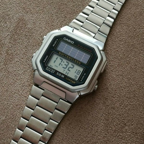 casio AL-190WD-1A AL190 solar lcd watch Batteryless like a new rare ...