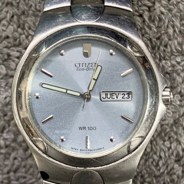 Citizen WR100 Eco Drive Wrist Watch Stainless Steel E100-K53008-Y Grey ...