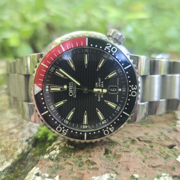 Oris Titanium 7562P Diver Men's Watch - 7+" Wrist 44MM Case 300m ...