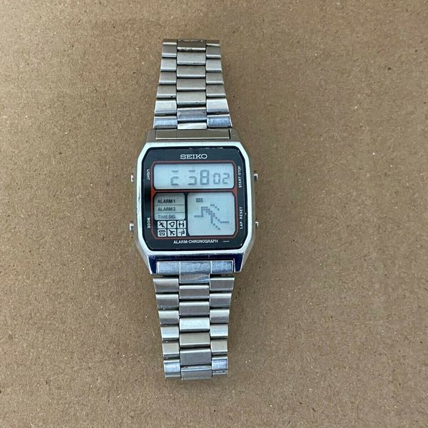 Seiko Running Man Alarm Chronograph Stainless Steel Watch D138-4000 ...