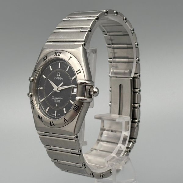 Omega Constellation Perpetual Calendar Grey Dial Quartz Mens Watch Ref ...