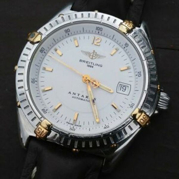 Breitling Antares 39mm 200m Swiss Made Auto B10048 18k & SS Watch Box ...