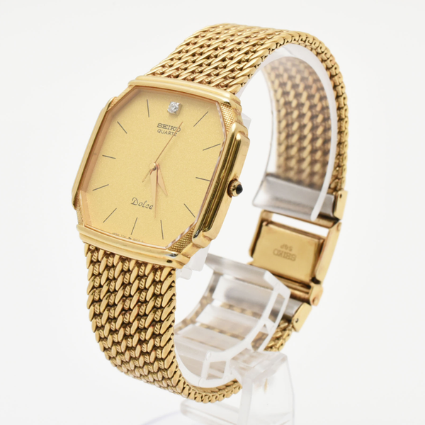 Vintage [NEAR MINT] SEIKO Dolce 7731-5000 Gold Square Men's Quartz Watch JAPAN | WatchCharts ...