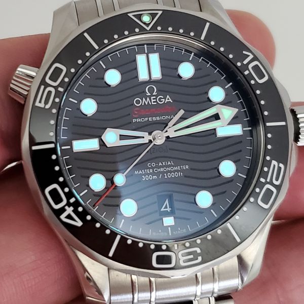 FS Omega Seamaster Diver 300M - New Black Wave Dial - Boxes and Papers ...
