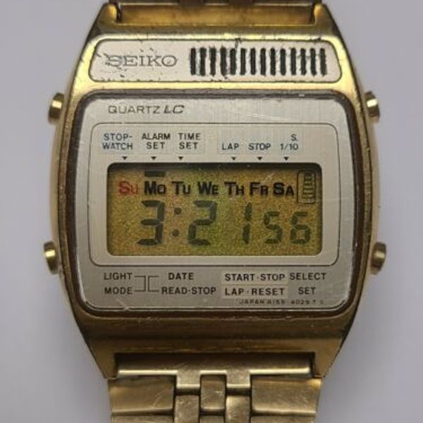 VINTAGE 1977 SEIKO A159-4039-G MEN'S DIGITAL WATCH WITH MANUAL, 12K GF ...