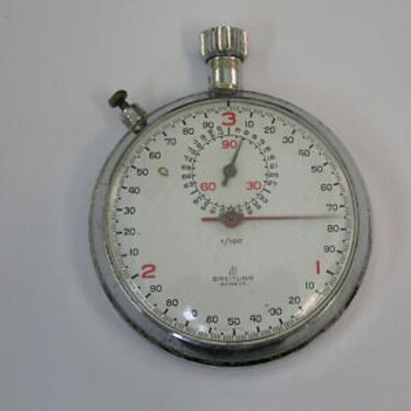 Vintage Breitling Stop Watch 1/100 Second Timer 55mm | WatchCharts