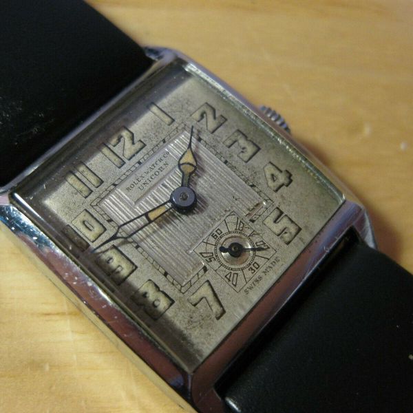 RARE ROLEX UNICORN TANK STYLE ART DECO 1930'S VINTAGE MECHANICAL MENS ...