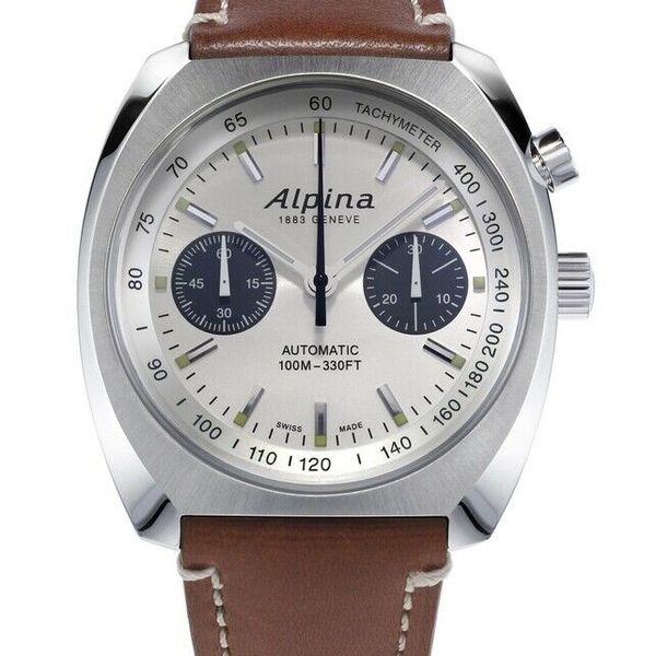 Alpina Automatic Mens Startimer Pilot Chronograph Leather 40mm Watch AL ...