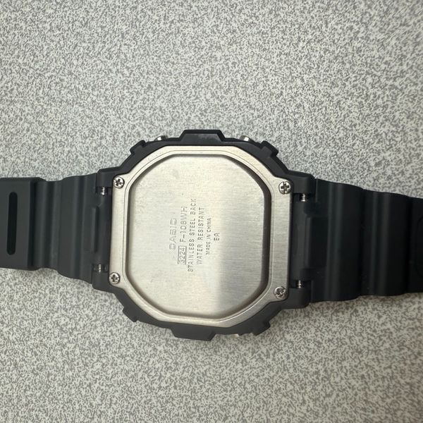 Casio Unisex F-108WH-1ACF Big Square Digital Display Quartz Black Watch ...