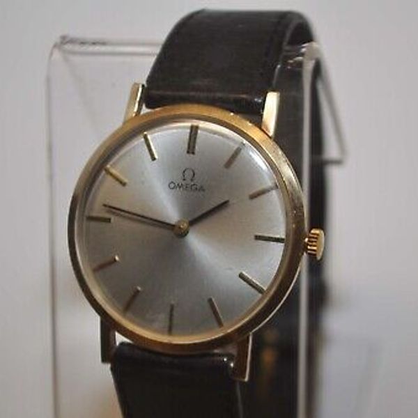 1976 Omega Slim Solid 14K Yellow Gold Case Men's Dress Watch Manual ...