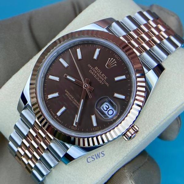 FS DateJust 41 Full set - Rose Gold 2 Tone w/ Chocolate Dial - DJ41 ...