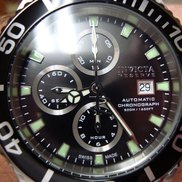SOLD: VALJOUX 7750 Invicta Pro Diver in * SILVERTONE * Swiss Made ...