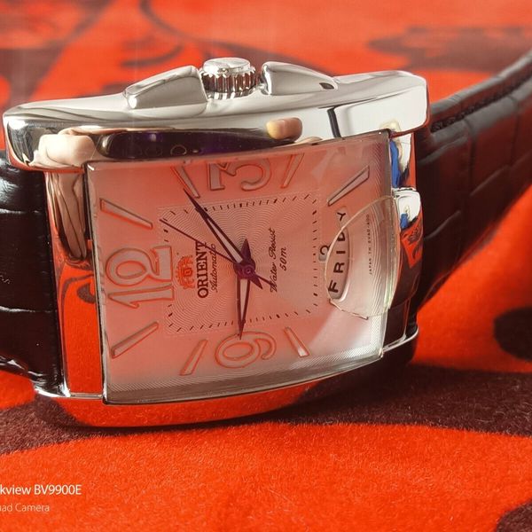 Orient Tank 21 Jewel Automatic Stainless Steel Men's Watch white dial ...