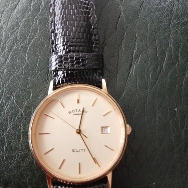 Genuine Rotary Elite 9ct Gold Gents Watch Only worn a few times ...