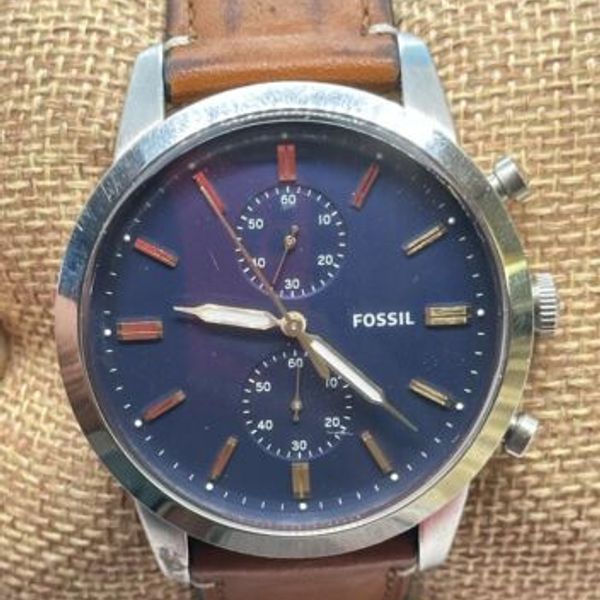 Fossil Townsman Chronograph Blue Dial Men's Watch FS5279 *NEW Battery ...