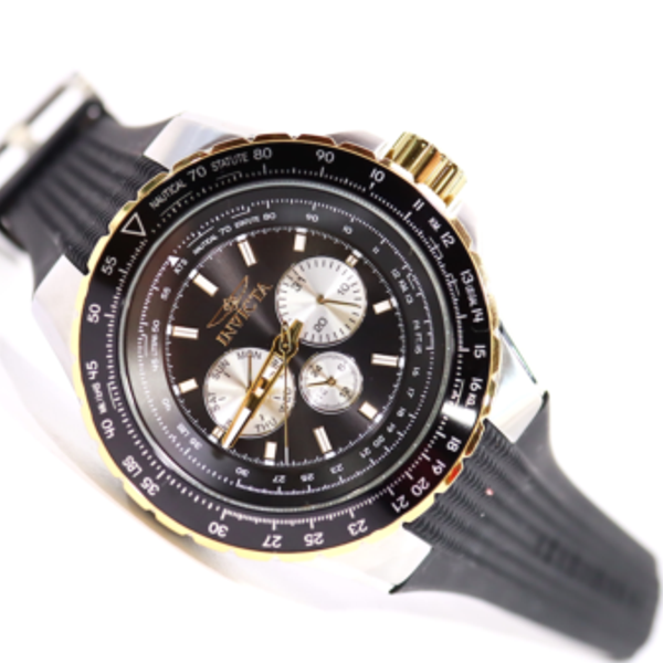 Invicta Aviator Men 50mm Stainless Steel Black+Silver dial Chronograph ...
