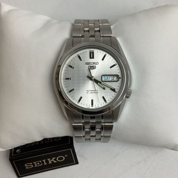 SEIKO 5 SNK355 Men's Automatic Sports White Dial Stainless Steel Watch | WatchCharts Marketplace