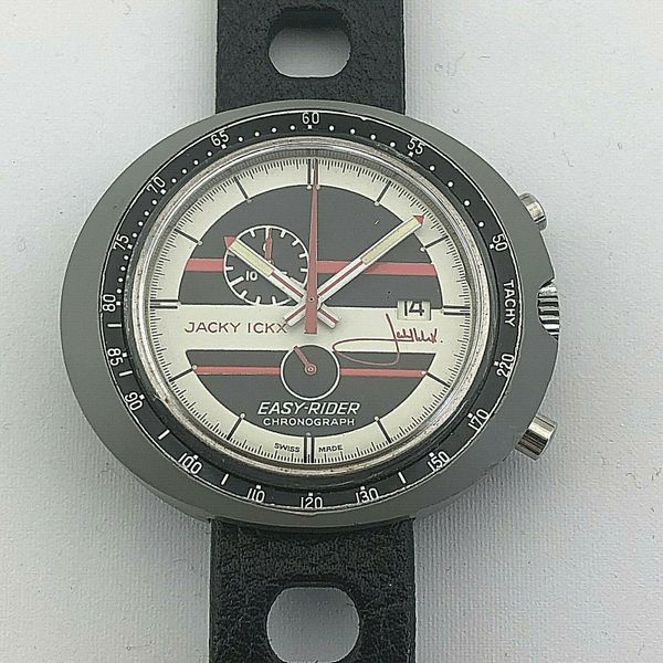 RARE VINTAGE HEUER LEONIDAS EASY RIDER JACKY ICKX CHRONOGRAPH MANUAL ...