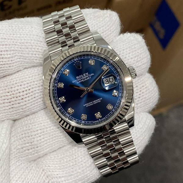 FS: 2020 Rolex 126334 DateJust 41 Jubilee Blue Diamond Dial Fluted ...