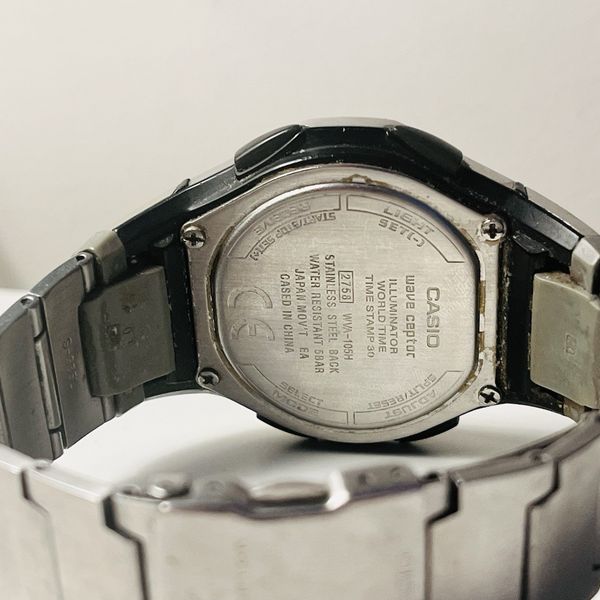 Vintage 1990s CASIO WAVE CAPTOR Menâ s St Steel Ana Digi Wristwatch ...