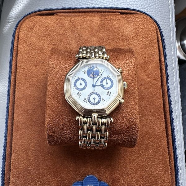 Rama Swiss Swatch Moonphase SS Gold-Plated Chronograph Moon Phase ...