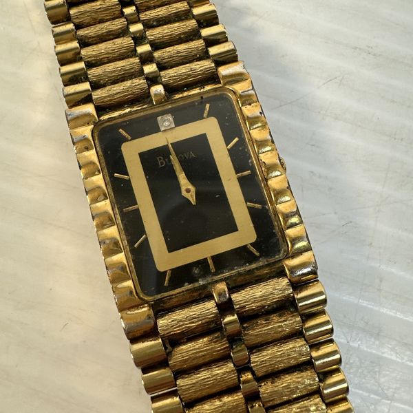 Vintage T5 Men's Bulova Diamond Dial Wristwatch for Repair or Parts ...