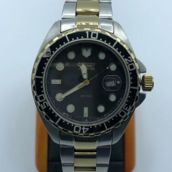 Citizen Eco-Drive E110-S000149 2 Tone Stainless Steel Gold Mens Watch ...