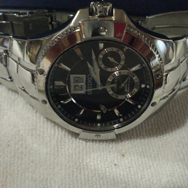 Men's Seiko SNP007 Coutura,snp008,SNP017 Blk Perpetual Calendar ...