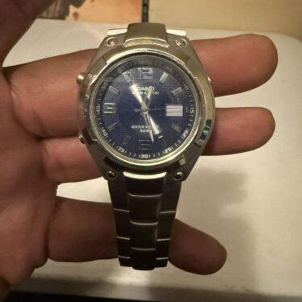 VTG CASIO WAVE CEPTOR WVQ-141A LCD ANALOG DIGITAL BLUE DIAL ALARM ...