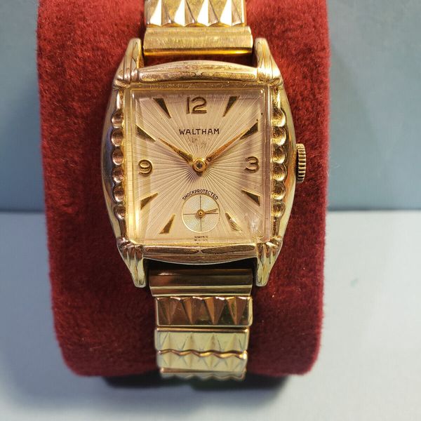 VINTAGE WALTHAM wind -up /runs sets/10k RGP Bezel / sub-seconds dial ...