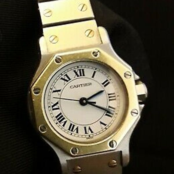 ORIGINAL CARTIER SANTOS AUTOMATIC IN STEEL AND 18K GOLD WRIST WATCH FOR ...