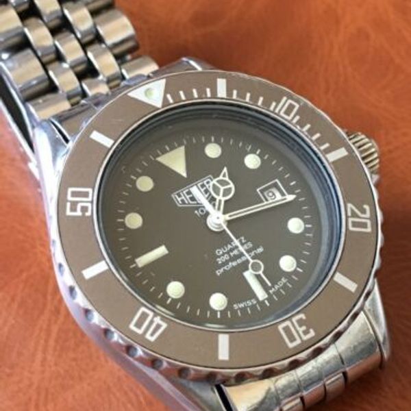 Vintage Rare (Pre-Tag) Heuer 1000 Olive PVD Military Quartz Watch Mid ...