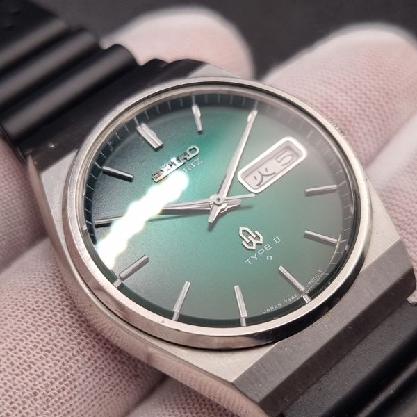 Seiko Type II Green Dial Oct 1977 7546-700B Vintage JDM Quartz Dial ...