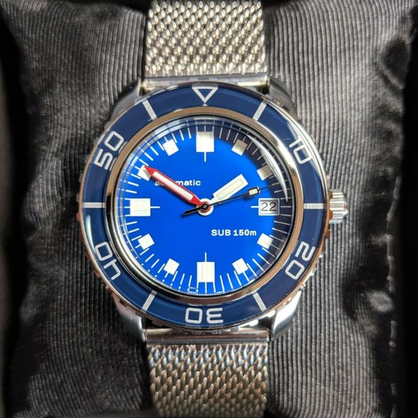 Seiko Mod Dagaz Soxa Dial Stainless Steel Mesh Band Automatic Watch ...