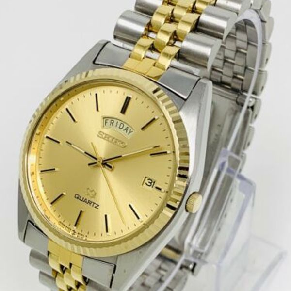 RARE Vintage Seiko SQ 5Y23-8A69 President Two-tone Gold Dial Quartz Men's Watch | WatchCharts ...