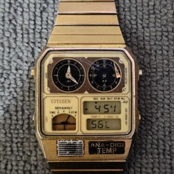 CITIZEN GN-4-S ANA DIGI TEMPERATURE WATCH VINTAGE CITIZEN ANA DIGI ...