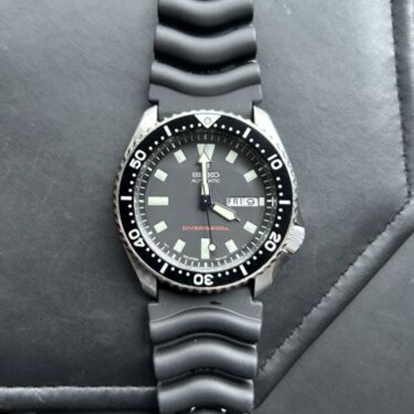 Vintage Seiko SKX173 Men's Black Automatic Diver Watch Malaysia 7S26 ...