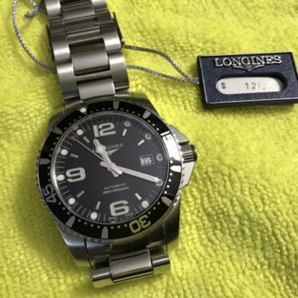 Longines HydroConquest Black Dial Stainless Mens Watch L37424566 ...