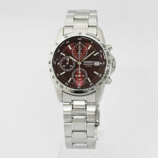 SEIKO SPIRIT SBTQ045 Analog Quartz Chronograph Red Silver | WatchCharts ...
