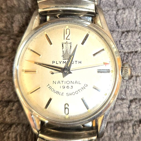 1963 Plymouth National Trouble Shooting Mens Waltham Wrist Watch Mopar ...