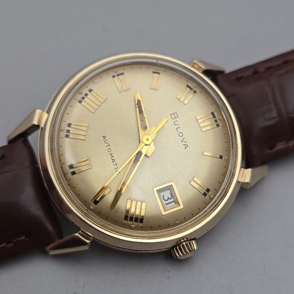 Vintage BULOVA Date King men's automatic watch 11ALACD Roman numeral ...