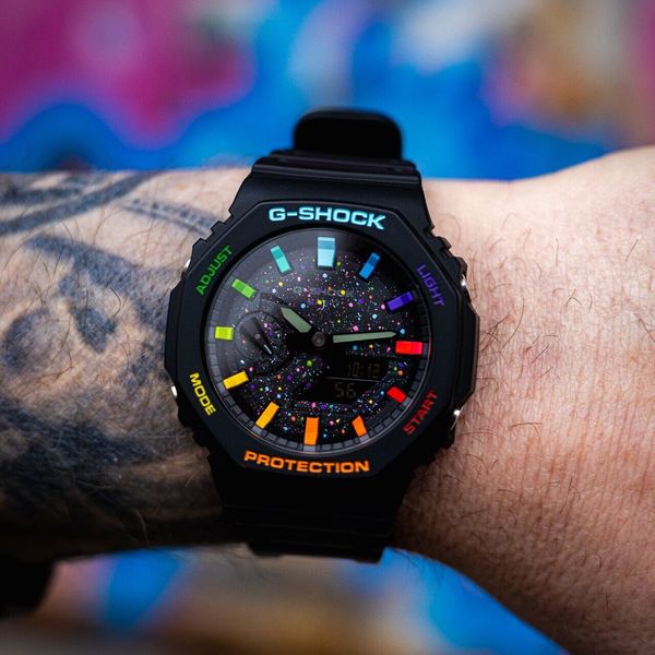 Casio Mod Custom GShock GA2100 Black Rainbow Galaxy - High Quality ...