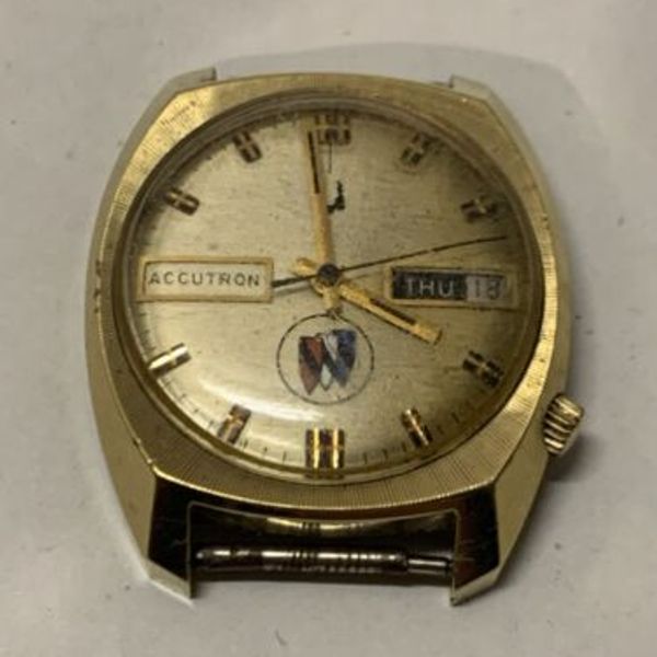 Vintage Bulova Accutron 10k Rolled Gold Plate Watch Buick Award 1977 ...
