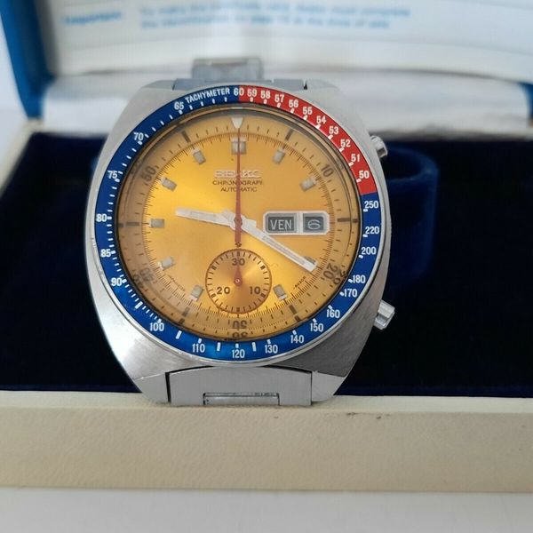 Seiko Pogue Chronograph Automatic -Ref 6139-6002 - Pepsi Bezel- Box and ...
