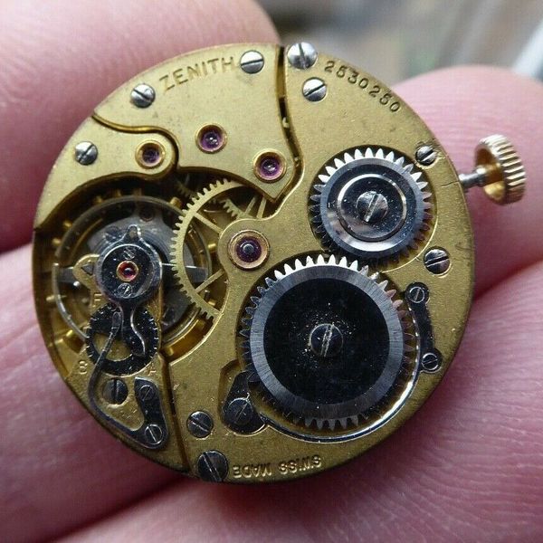RARE QUALITY VINTAGE ZENITH TRENCH WRISTWATCH MOVEMENT // WORKING ...