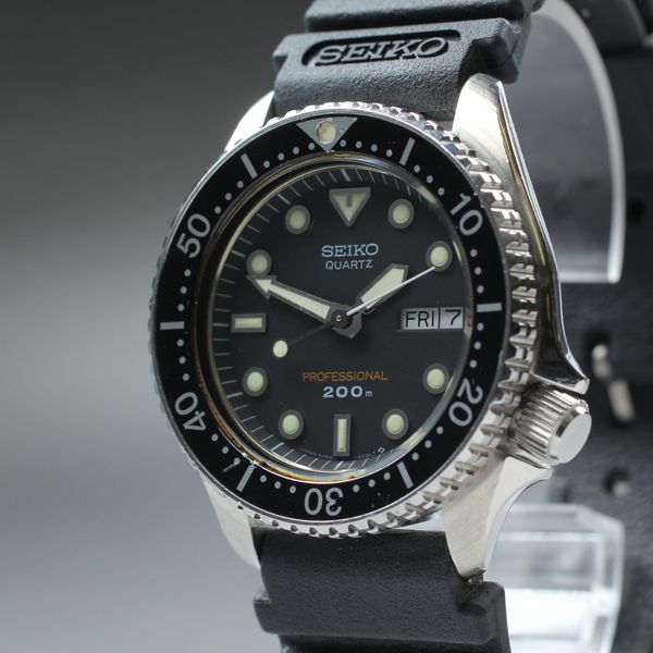 [Near MINT] SEIKO DIVER'S PROFESSIONAL 6458-6020 Black Dial Quartz Men ...